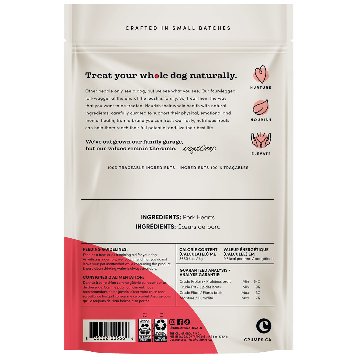 Mini Trainers Freeze Dried Pork Hearts – Crumps' Naturals Canada